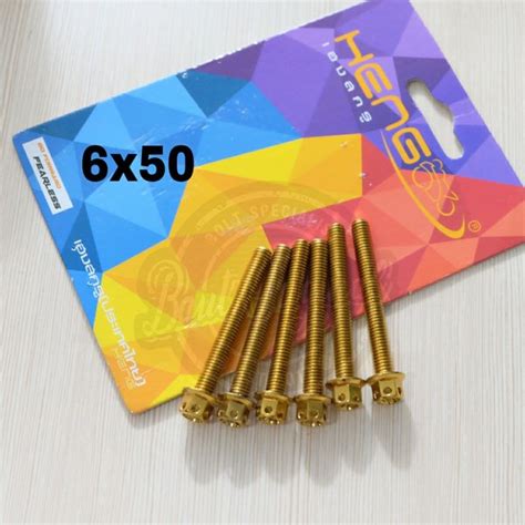 Jual Baut Probolt Gold Flower X Drat Panjang Cm Original Heng