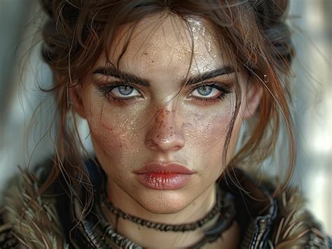 A Woman With A Bandage On Her Face Premium Ai Generated Image