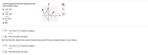 solved use the graph to find the following limits and