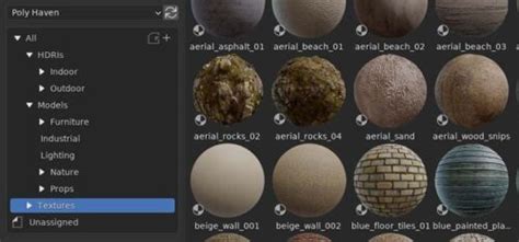 Poly Haven Asset Browser Add On For Blender