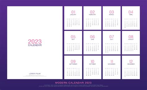Calendario 2023 estilo minimalista de moda diseño de planificador de