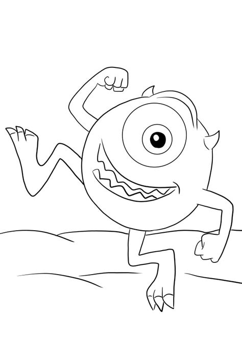 Mike Wazowski Face Coloring Pages