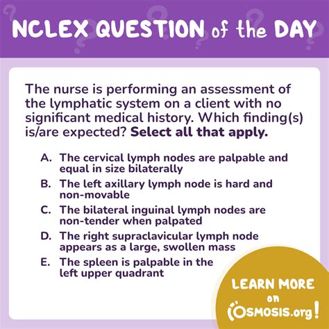 Study Tips NCLEX QOTD Lymphatic System