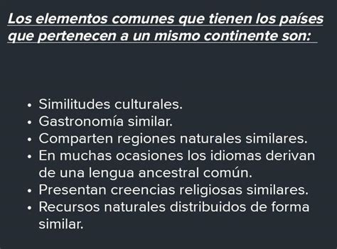 cuáles son los elementos comunes que tienen los países que se