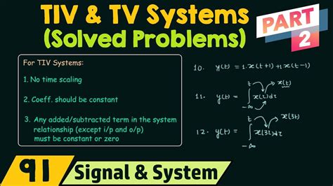time invariant and time variant systems solved problems part 2 youtube