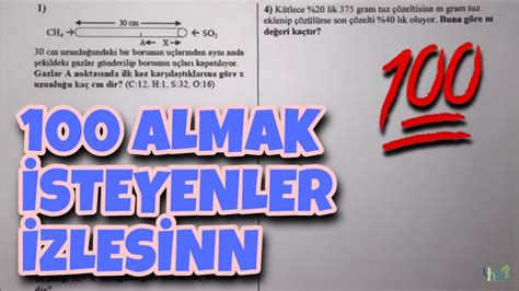 11 Sınıf Kimya 2 Dönem 1 Yazılı Soruları Video Eğitim Sayfam