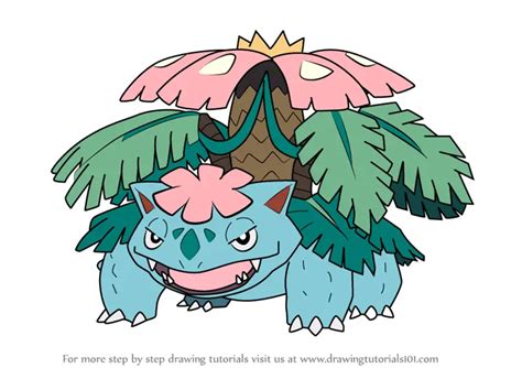 Learn How To Draw Mega Venusaur From Pokemon Pokemon Step By Step