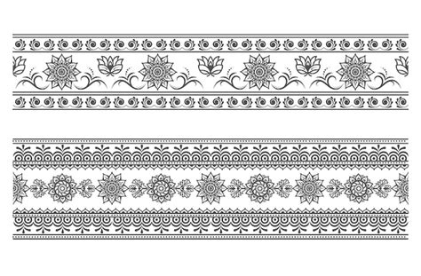 Premium Vector Seamless Traditional Border With Floral Elements