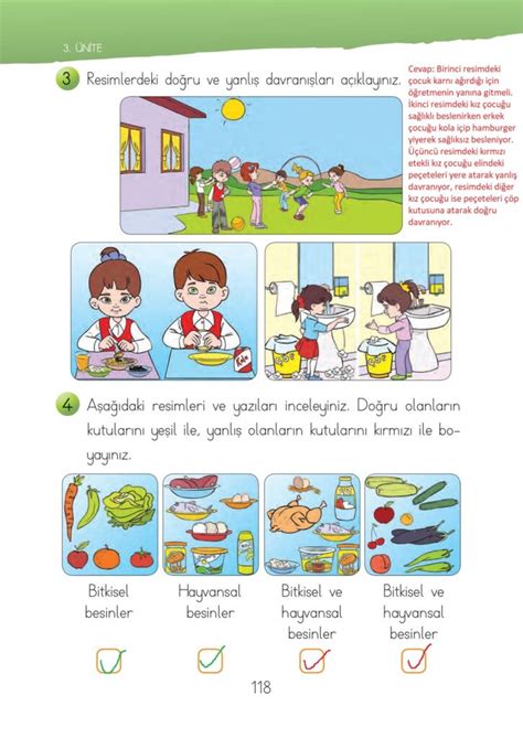 1 Sınıf Hayat Bilgisi Ders Kitabı İhsan Yayınları Sayfa 118 Cevapları