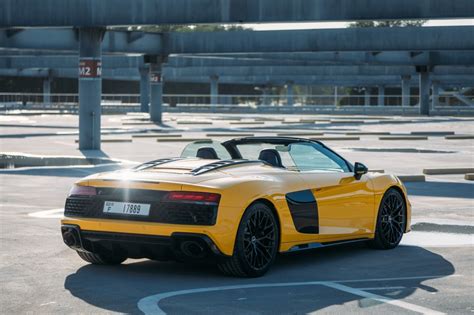 Rent A Audi R8 V10 Spyder Yellow 2022 ID 05208 In Dubai Renty Ae