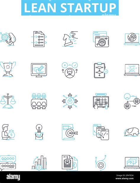 Lean Startup Vector Line Icons Set Lean Startup Iterate Mvp Agile
