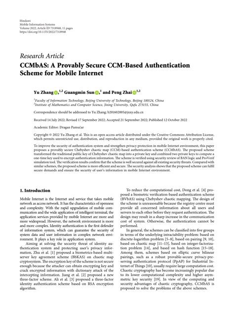 pdf ccmbas a provably secure ccm based authentication scheme for mobile internet