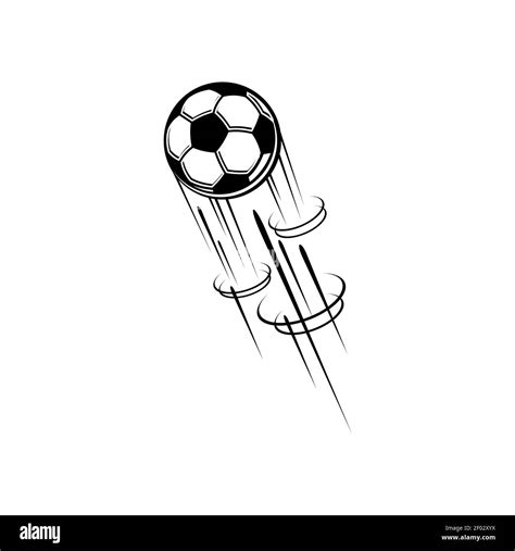 Flying Soccer Ball Isolated Football In Motion Vector Movement Of Ball