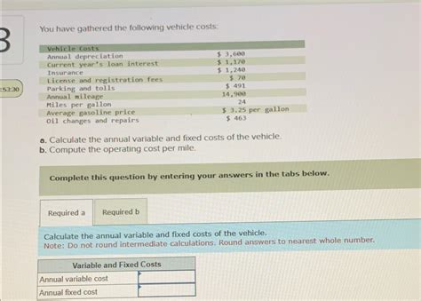 Solved You Have Gathered The Following Vehicle Chegg