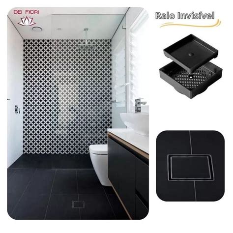 Ralo Oculto X Invis Vel Seca Piso Porcelanato Banheiro Ralo