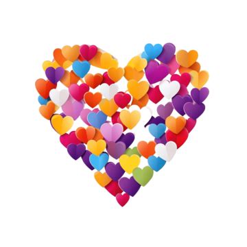 Colorful Rainbow With Heart Valentine Day Rainbow Heart Rainbow