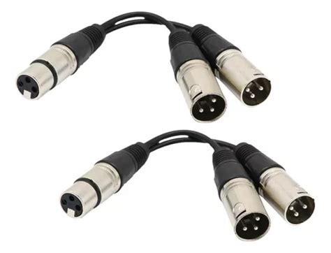 Cabo De Microfone Xlr F Mea Para Duplo Macho De Pinos Cego