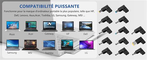 KFD 65W Chargeur Universel Pour Ordinateur Portable ASUS Acer Sony