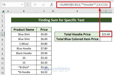 how to sum if a cell contains criteria 5 suitable examples