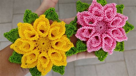 flor de crochê rápida e fácil para aplicação flor bela YouTube