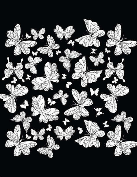 Adult Coloring Pages Insects Black Backgrounds Spring Adult