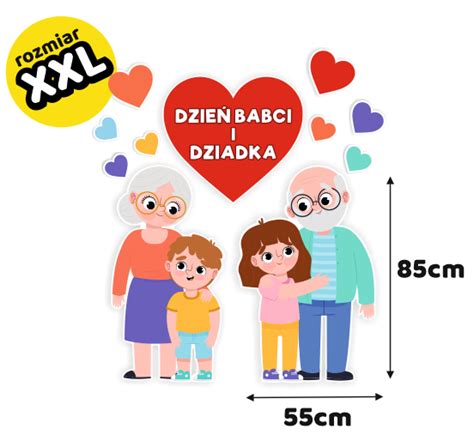 Dekoracja Dzień Babci i Dziadka rozmiar XXL SzkolneNaklejki pl