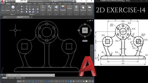 Autocad D Practice Drawing For Beginners Exercise Basic To