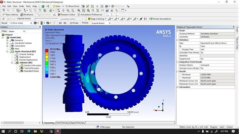 Static Structural Analysis On Worm Gear In Ansys Workbench YouTube