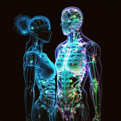 Premium AI Image Arafed Image Of A Man And A Woman With Glowing