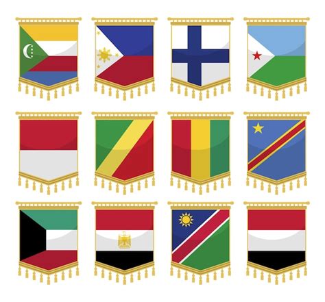 Colección de banderas del mundo Vector Premium