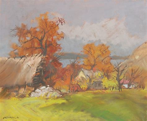 Jan Stanisław ŁAZOREK 1938 2000 Pejzaż jesienny 1984 Aukcja