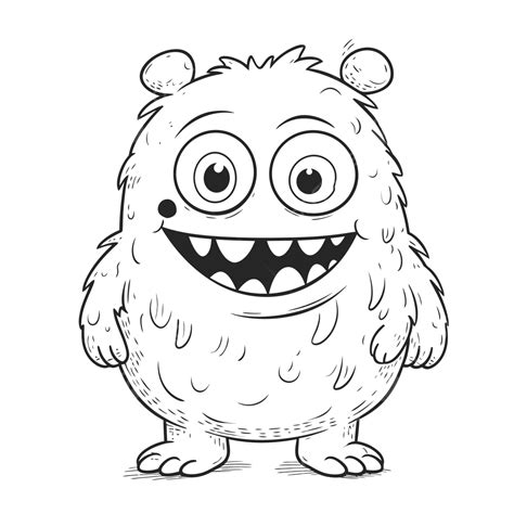 An Illustration Of A Cute Monster Coloring Page Outline Sketch Drawing