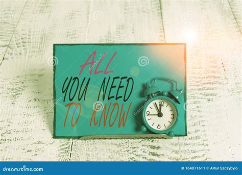 Conceptual Hand Writing Showing All You Need To Know Business Photo