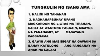 Tungkulin Ng Bawat Miyembro Ng Pamilya Ppt