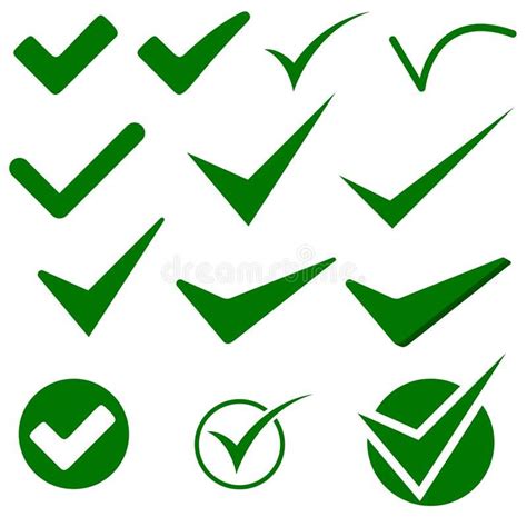 Green Check Marks On White Background