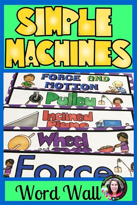 Simple Machines Force And Motion Vocabulary Cards With Definitions