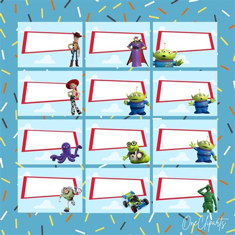 12 Toy Story Place Cards Set 6 Toy Story Party Food Label Toy Story