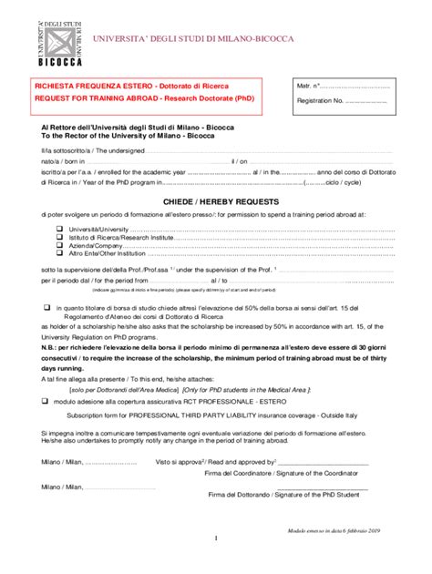 Fillable Online BANDO E ALLEGATI DOTTORATO DI RICERCA Fax Email