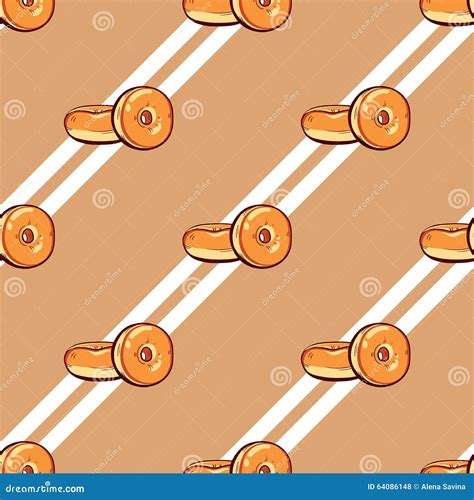 Donuts Seamless Pattern Stock Vector Illustration Of Food 64086148