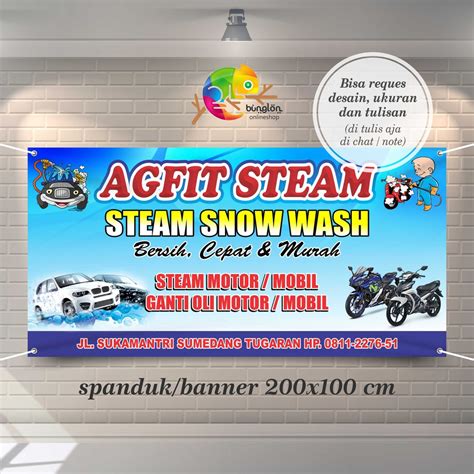 Jual Spanduk Banner Cuci Steam Motor Mobil Shopee Indonesia