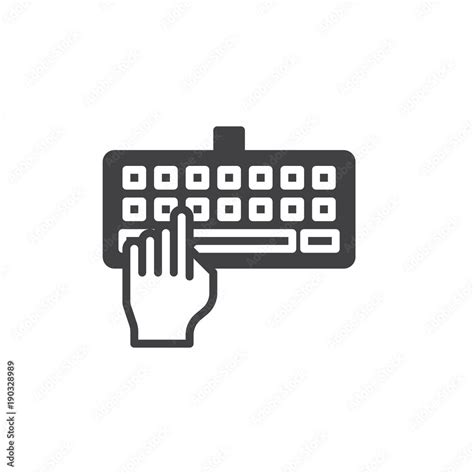 Hand Typing Keyboard Icon Vector Filled Flat Sign Solid Pictogram