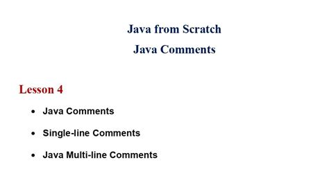 Learn Java Comments Session Pdf Connect Techs