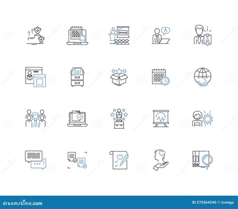 Business Analytics Line Icons Collection Data Insights Metrics