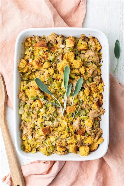 Best Ever Sausage Cornbread Stuffing Recipe Sunkissed Kitchen