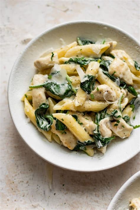 Creamy Chicken Spinach Pasta Salt Lavender