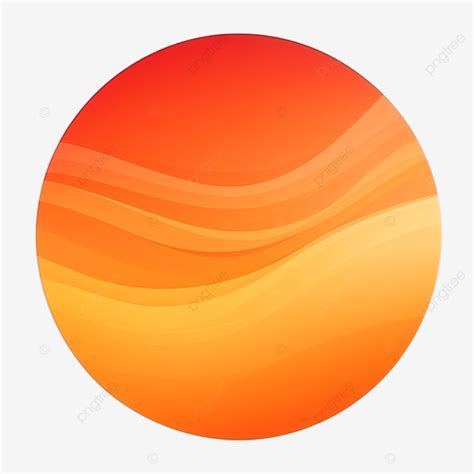 Botão De Círculo Ondulado Gradiente Laranja Círculo Ondulado PNG