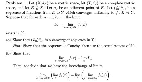 solved problem 1 let x dx be a metric space let y dy