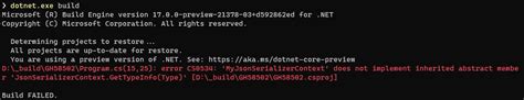 system text json code gen could not load file or assembly microsoft codeanalysis version 4 0