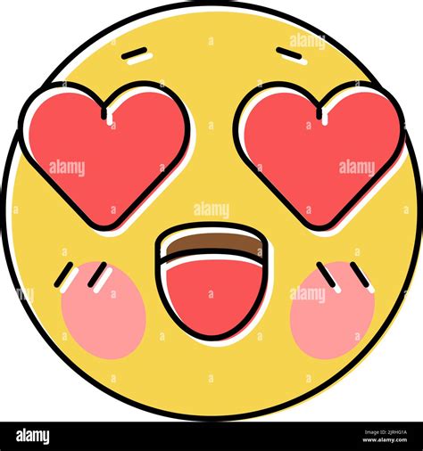 Liebe Emoji Farbe Symbol Vektor Illustration Stock Vektorgrafik Alamy