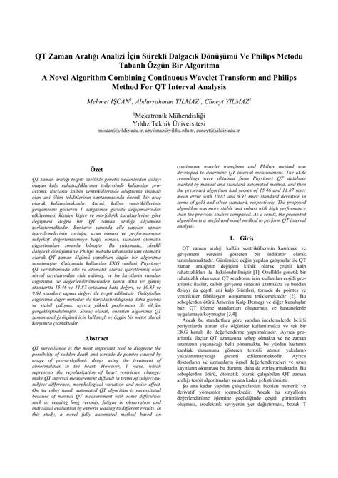 pdf a novel algorithm combining continuous wavelet transform and philips method for qt